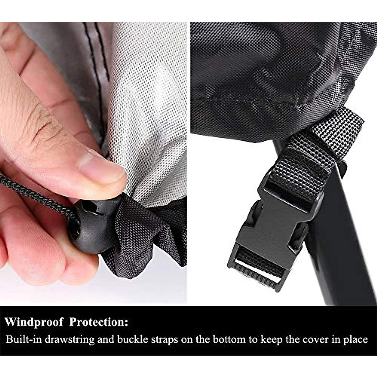 UXUNBlue Outdoor Patio Furniture Covers 210D Oxford Polyester Black Large Size Rectangular Sectional Furniture Set Covers Fits to 12Seats Sofa Cover 110"L Waterproof | Anti-UV(110"L x 83"W x 28"H)