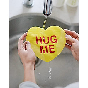 Ecologie by Danica Swedish Sponge Cloth, Absorbent Cellulose Large Swedish Dishcloth, Heart Be Mine - 6.5 x 8 in | Set of 3