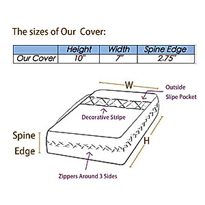 DIWI Quilted Bible Cover Large Sizes 10 X 7 X 2.75 Inches Good Book Case (L, C1 Blue Peacock)