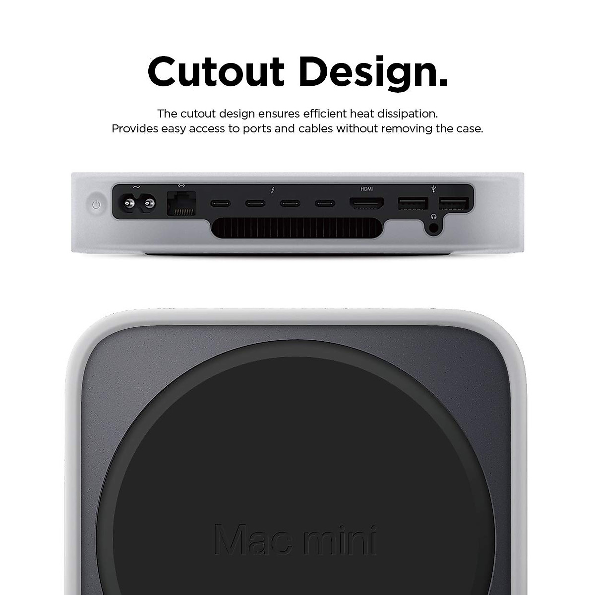 elago Case Compatible with Mac Mini M2, M2 Pro 2023 /M1 2020/ Mac Mini 2018 (Dark Grey) - Precise Cutout, Shock Resistant, Protection
