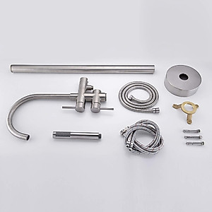 Artiqua Freestanding Tub Filler Bathtub Faucet Brushed Nickel Floor Mounted Faucets with Handheld Shower