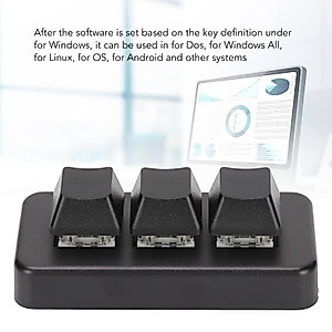 Zyyini Mechanical Keyboard, USB Mini 3 Keys Keyboard RGB Mechanical Gaming Keyboard, Wired//BT 3 Mode Connector, HID Programming Macro for Dos,for Windows,for Android