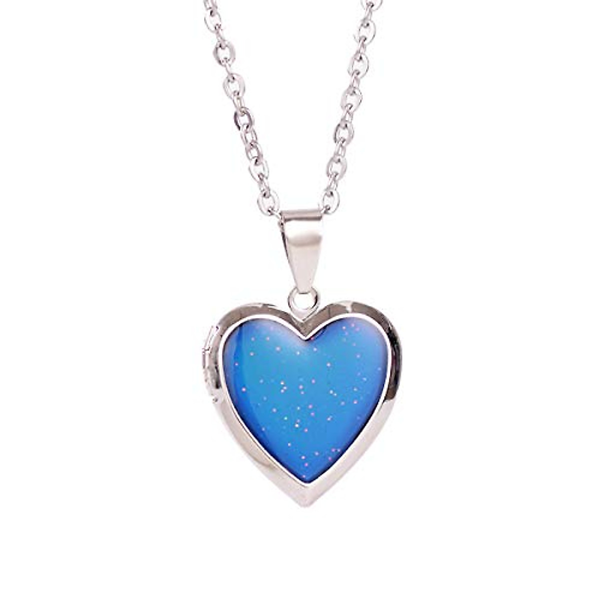 swqfzki Color Changing Heart-shaped Openable Locket Mood Necklace Emotion Feeling Pendant Necklace Adjustable Size Mood Rings 2pcs