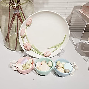 Newman House Studio Easter Candy Dish Nut Bowl - Home Decorations Three Snack Serving Dish Gifts for Snacks and Cookies 14.2" L x 3.9" W x 3.3" H