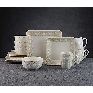 Pfaltzgraff 5270501 Madeleine 16-Piece Dinnerware Set, Assorted