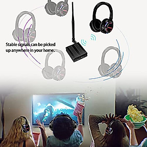 AYVVPII Rechargeable Wireless Silent Disco Headphones RF LED Flashing Light Headset 10pcs Headphones Bundle and 1 Transmitter 500m Distance