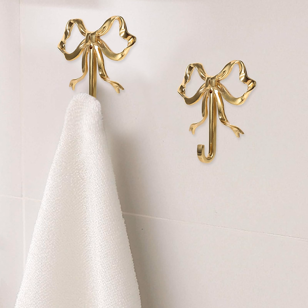 OKUMEYR Home Decorative Bowknot Brass Wall Hook Stylish Hanging Hook for Coats Hats Towels Elegant Multi Purpose Hook for Home Décor Hat Rack for Wall Use