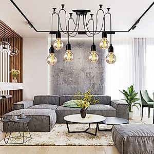 AKBFOX 6pcs Swag Hooks for Ceiling Hanging, Heavy Duty Hangers, Swag Lamp Hooks, Modern Swag Hooks for Chandelier, String light, Lanterns, Pendant Cable Lights Indoor Outdoor Use (Black)