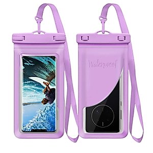 Waterproof Cell Phone Pouch, Phone Case, Dry Bag for iPhone 14 13 12 11 Pro Max XS Samsung, IPX8 Up to 9.25" for Kayaking, Rafting, Boating, Swimming, Camping, Hiking, Beach, Fishing, 2 packs (purple)