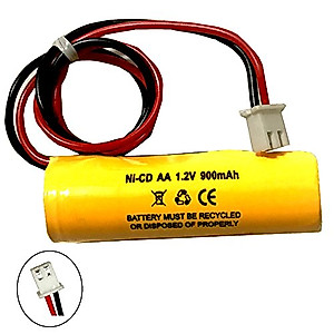 (10 Pack) 1.2v 900mAh Unitech AA900mAh OSA268 Lithonia EXR LED EL M6 ELB CS01 Exit Sign Emergency Light NiCad Battery Replacement White Connector