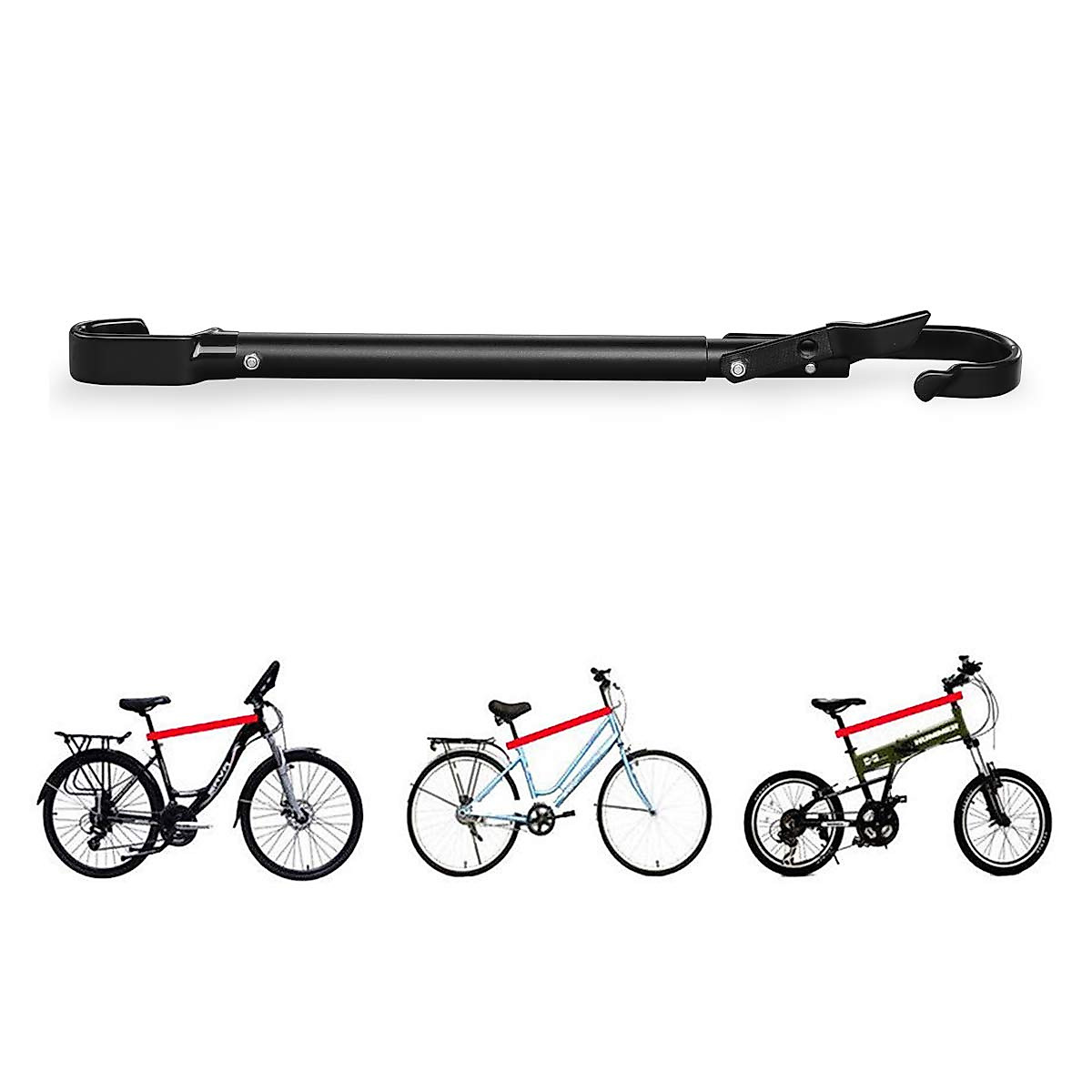 IKURAM R Adjustable Bicycle Accessories for women's bike bar adapter for bike rack, top tube tension bicycle cross-bar adapter