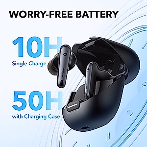soundcore by Anker Liberty 4 NC Wireless Noise Cancelling Earbuds, 98.5% Noise Reduction, Adaptive Noise Cancelling to Ears and Environment, Hi-Res Sound, 50H Battery, Wireless Charging (Renewed)