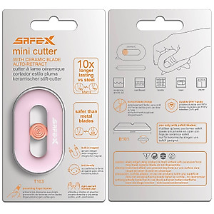 Box Cutter Retractable, Box Opener, Ceramic Box Cutter, Built-In Magnetic, Mini Box Cutter, Safety Box Cutter, Cute Box Cutter, Small Box Cutter For Women, Package Opener, Box Opener Tool (PINK)