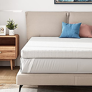 REGOSS Foam Mattress Topper King, 3 Inch Gel Memory Foam Mattress Topper for Pressure Relief, Memory Foam Mattress Pad Gel Infused Mattress Cover with Removable Bamboo Fiber Cover & Zipper Closure