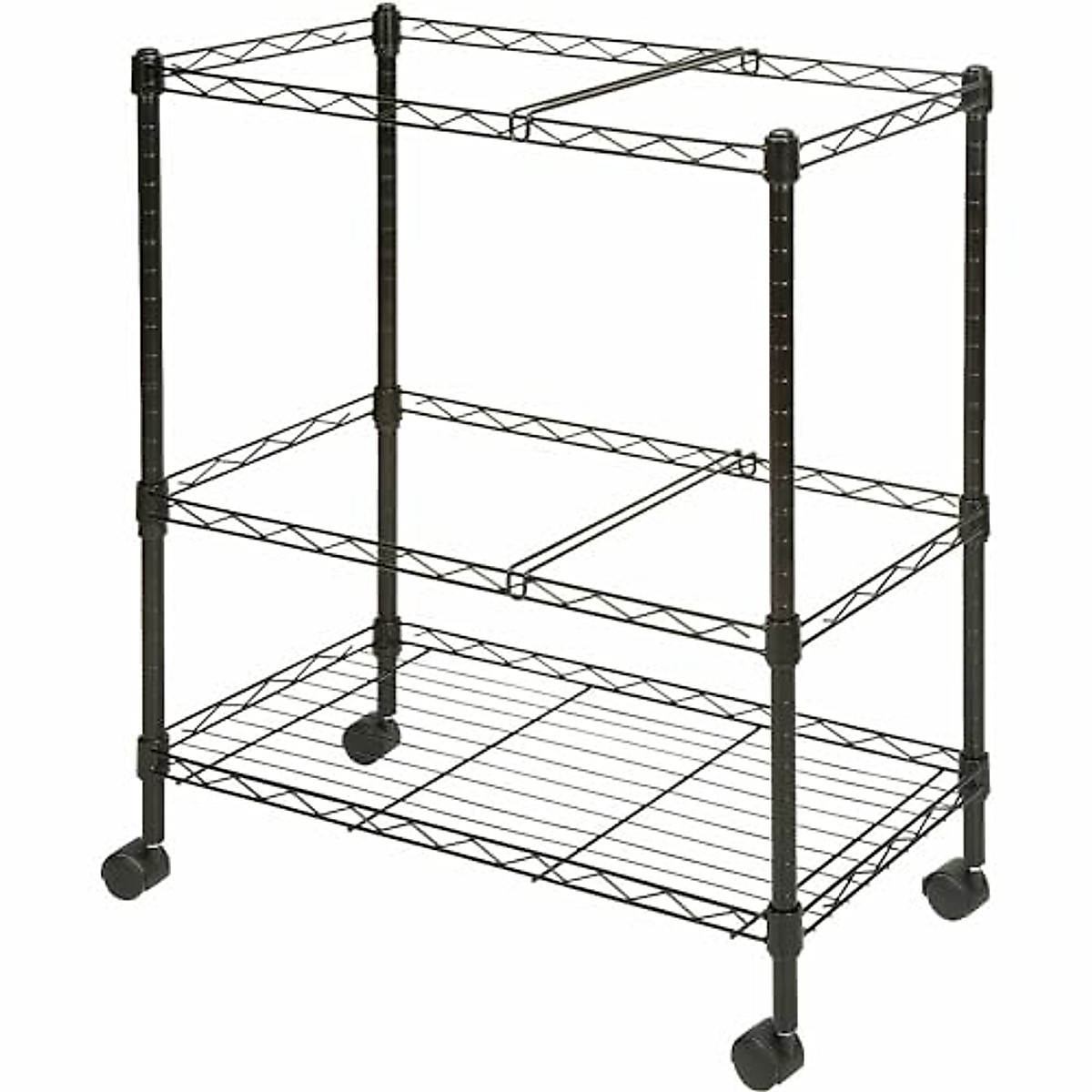 Lorell® Mobile Wire File Cart, 2-Tier, Black