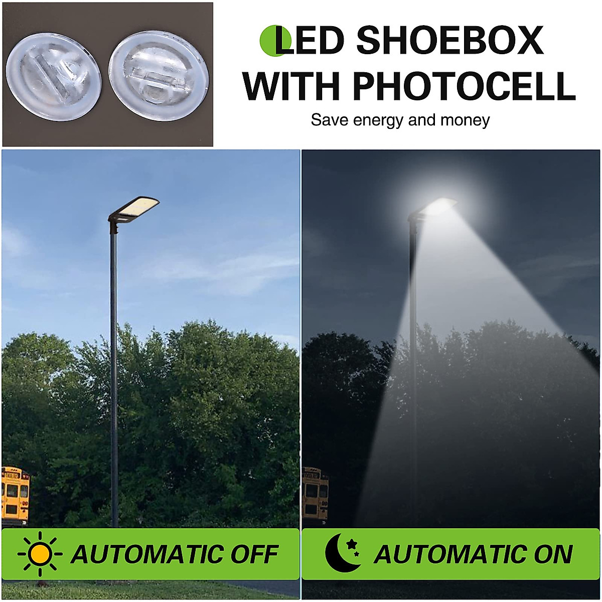 hykolity 240W/300W Switchable LED Parking Lot Light, 150LM/W 5000K LED Street Lighting with Photocell Sensor[750W-1000W HPS Equiv.] 100-277V, Commercial Slip Fitter Mount LED Shoebox Light