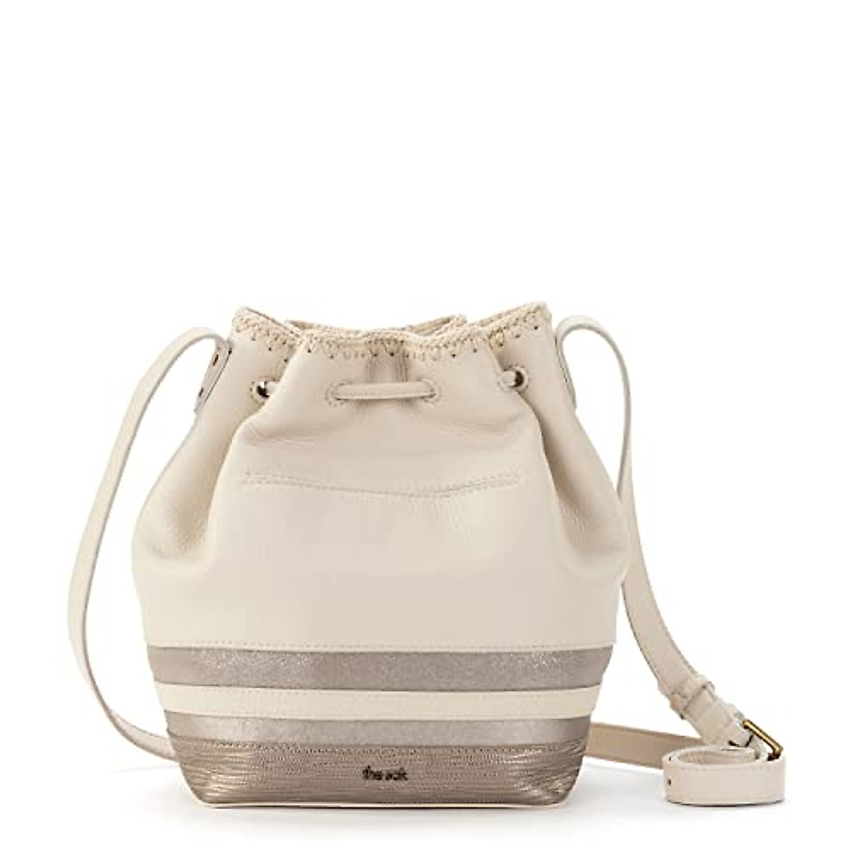The Sak Ivy Leather Drawstring Bucket, Rose Shimmer Block