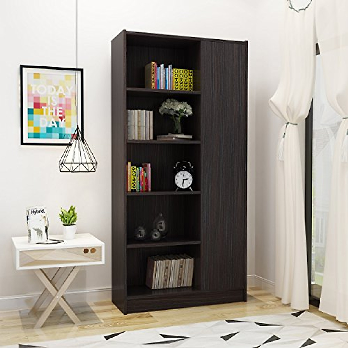 Christopher Knight Home Amelia Mid-Century Faux Wood Bookcase, Walnut Finish