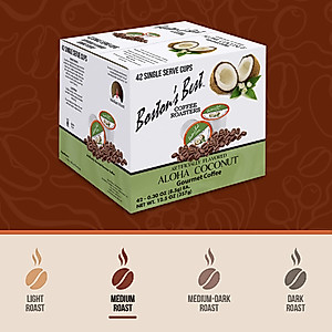 Boston’s Best Gourmet Coffee – Aloha Coconut Flavored Coffee – Medium Roast – Single Serve Coffee Pods, Compatible with Keurig Brewers – 42 Pods