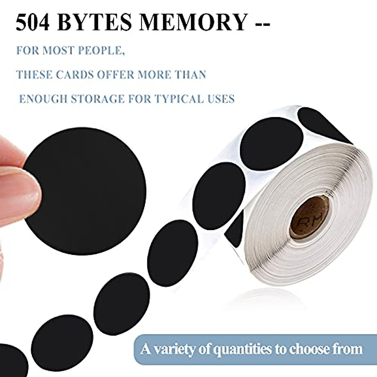 50pcs NFC Stickers NFC Tags Sticker NTAG215 Black NFC Stickers Round (25mm) Rfid Sticker, Blank NFC Tag 504 Bytes Programmable NFC Tag Sticker,Compatible with Android and All Other NFC Enabled Devices