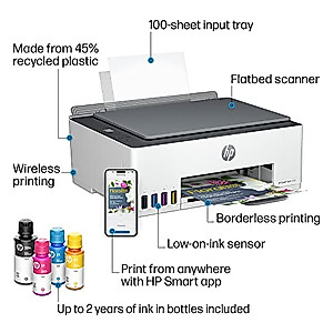 HP Smart-Tank 5101 Wireless All-in-One Ink-Tank Printer with up to 2 Years of Ink Included (1F3Y0A)