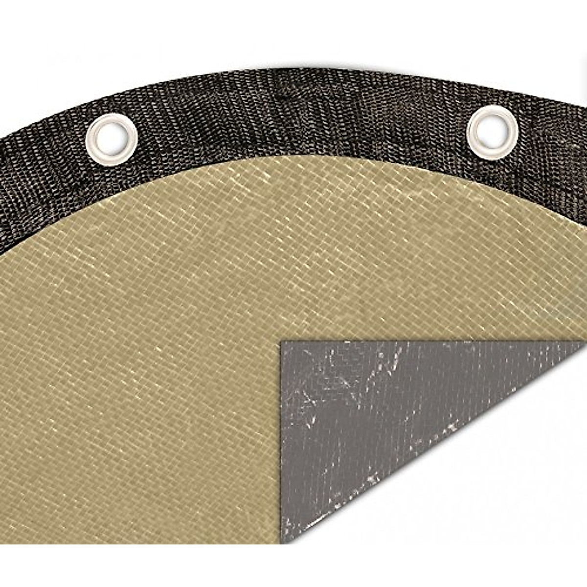 Buffalo Blizzard Supreme Plus Winter Cover for 30-Foot Round Above-Ground Swimming Pools | Tan/Silver Reversible | 4-Foot Additional Material | Wind Guard Clips Included