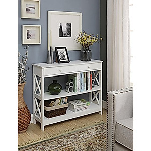 Convenience Concepts Oxford 1 Drawer Console Table with Shelves, White