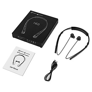 Meidong Bluetooth Headphones 10H Playtime V5.0 Wireless Neckband Earbuds with Magnetic Earbuds CVC6.0 Noise Cancelling Micphones (Gray)