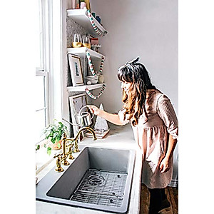 Kingston Brass KS3792AXBS Restoration Bridge Kitchen Faucet, 9", Polished Brass