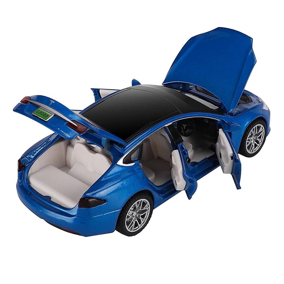 Model S Alloy Diecast Toy Car 1:32 Scale 3+ Years Old Boy Toy Model Car with Light and Sound,Blue