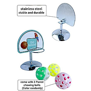YANQIN Bird Toys, Bird Trick Tabletop Toys, Bird Training Basketball Stacking Color Ring Toys Sets with Screwed Base - Parrot Chew Ball Foraging Toys Developing Bird Intelligence (Medium)