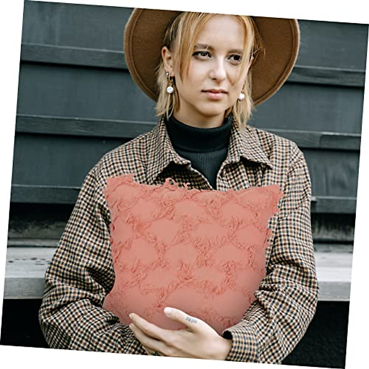 BESPORTBLE 2pcs Core for Shaped Covers Macrame Morocco Beding Design Pink Tassel Simple Cases Room Bed Lip Stylish Chic Hotel Protector Cotton Decor Chair Restaurant Pillowcase Practical