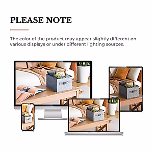 GRANNY SAYS Closet Storage Bins, Storage Baskets for Shelves, Fabric Storage Bins with Handles, Storage Boxes Decorative Containers for Living Room Bookshelf, Gray, Medium, 3-Pack