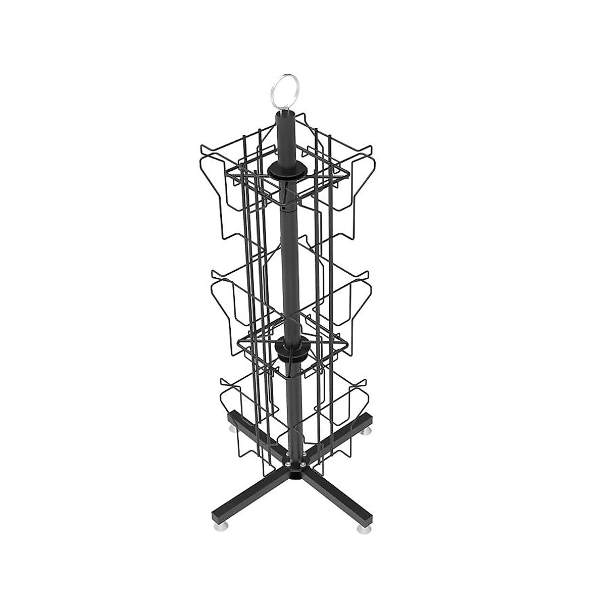11702 FixtureDisplays 14 X 14 X 30" 12 Vertical Pockets Spinning Greeting/Post Card Rack 11702 Black 11702-NPF
