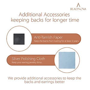 BEADNOVA 925 Sterling Silver Earring Backs Butterfly Earring Backing for Studs Locking Earring Backs Hypoallergenic Earring Backings Replacement Secure Earring Backs for Posts (12 pcs)