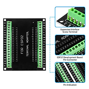 Coliao 4pcs ESP32 Breakout Board GPIO 1 into 2 for 38PIN Narrow Version ESP32 ESP-WROOM-32 Microcontroller Development Board