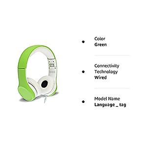 Nenos Kids Headphones Children’s Headphones for Kids Toddler Headphones Limited Volume (Green)