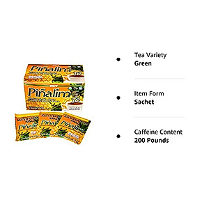 SmileMore Pinalim Tea/Te de Pinalim Mexican Version- Pineapple, Flax, Green Tea, White Tea - 30 Day Supply
