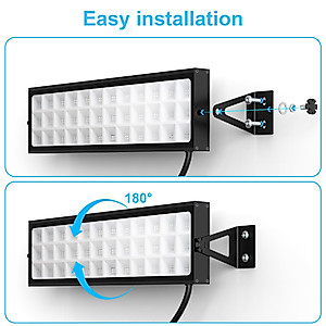 HWaySoul LED Shop Lights 100W 10000LM 6000K Super Bright Garage Light with Plug IP66 Waterproof LED Daylight White Shop Lights for Garage Warehouses Shops 2Pack