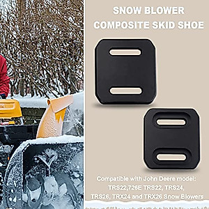 EZYPAK Snowblower Composite Skid Shoe for John Deere M118098 780061 1740718AYP TRS22, TRS24, TRS26, TRX24 and TRX26 Snow Blowers - (Set of 2)