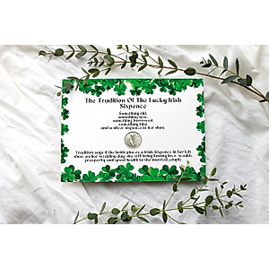Bride's Sixpence Irish Coin and Card | Sixpence Tradition | Something Old, Something New, Something Borrowed, Something Blue, And A Sixpence For Her Shoe - Gifts For Bride To Be