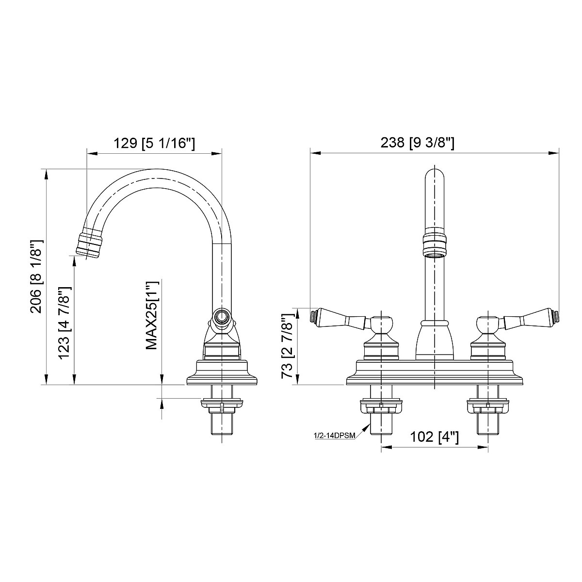 Ivanees Double Handle Bathroom Faucet with Drain, High-Arc Centerest Bathroom Sink Faucet with Lift Rod, Oil Rubbed Bronze Finish, Zinc Handle, Brass Body, 3 Holes Deck Mounted Bath Faucet