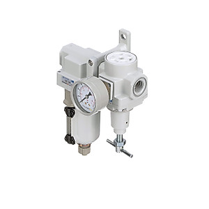 PneumaticPlus SAU420T-N04G-MEP Compressed Air Filter Regulator Combo 1/2" NPT -T-Handle, Manual Drain, Metal Bowl