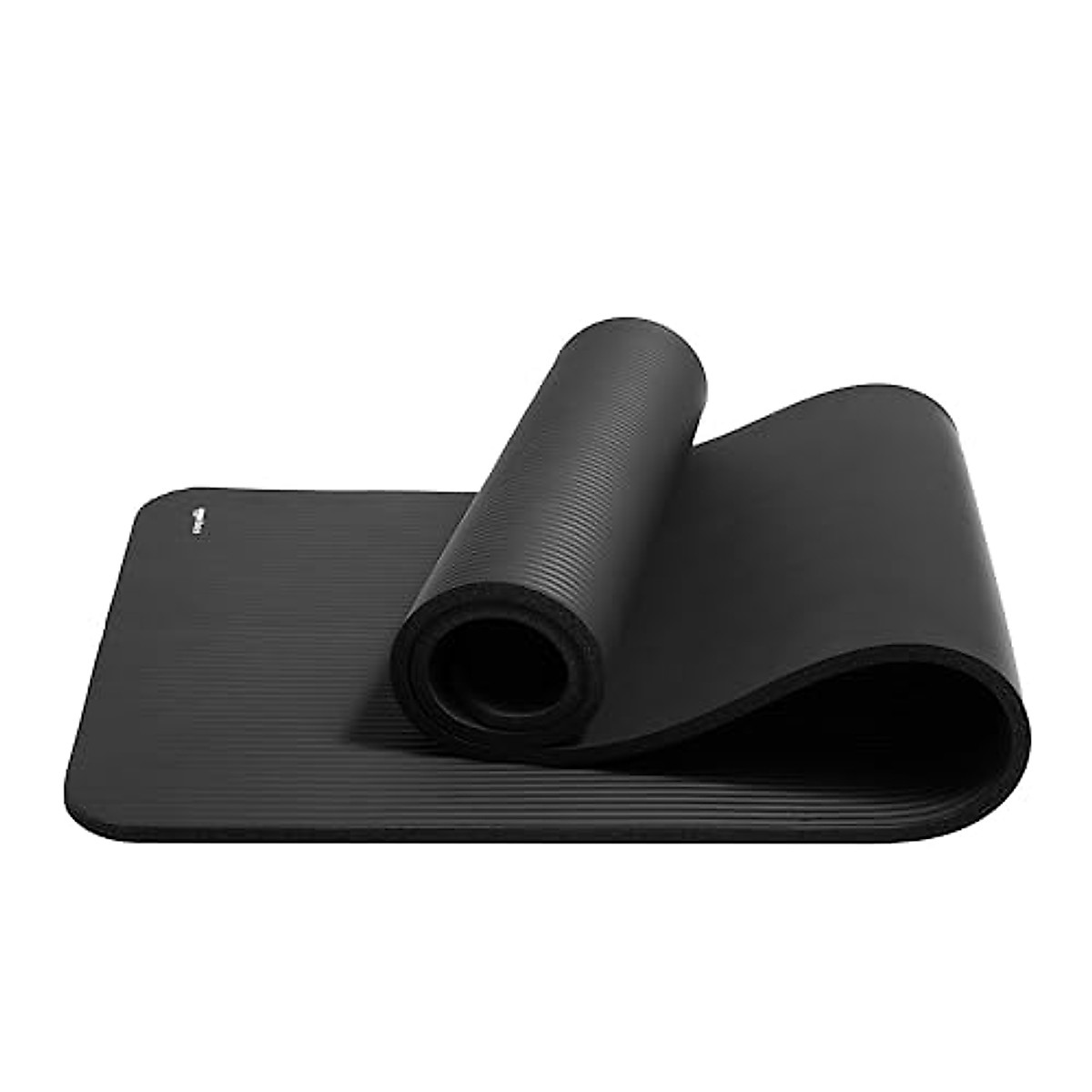 Amazon Basics Extra Thick Exercise Yoga Gym Floor Mat with Carrying Strap, 74 x 24 x .5 Inches, Black
