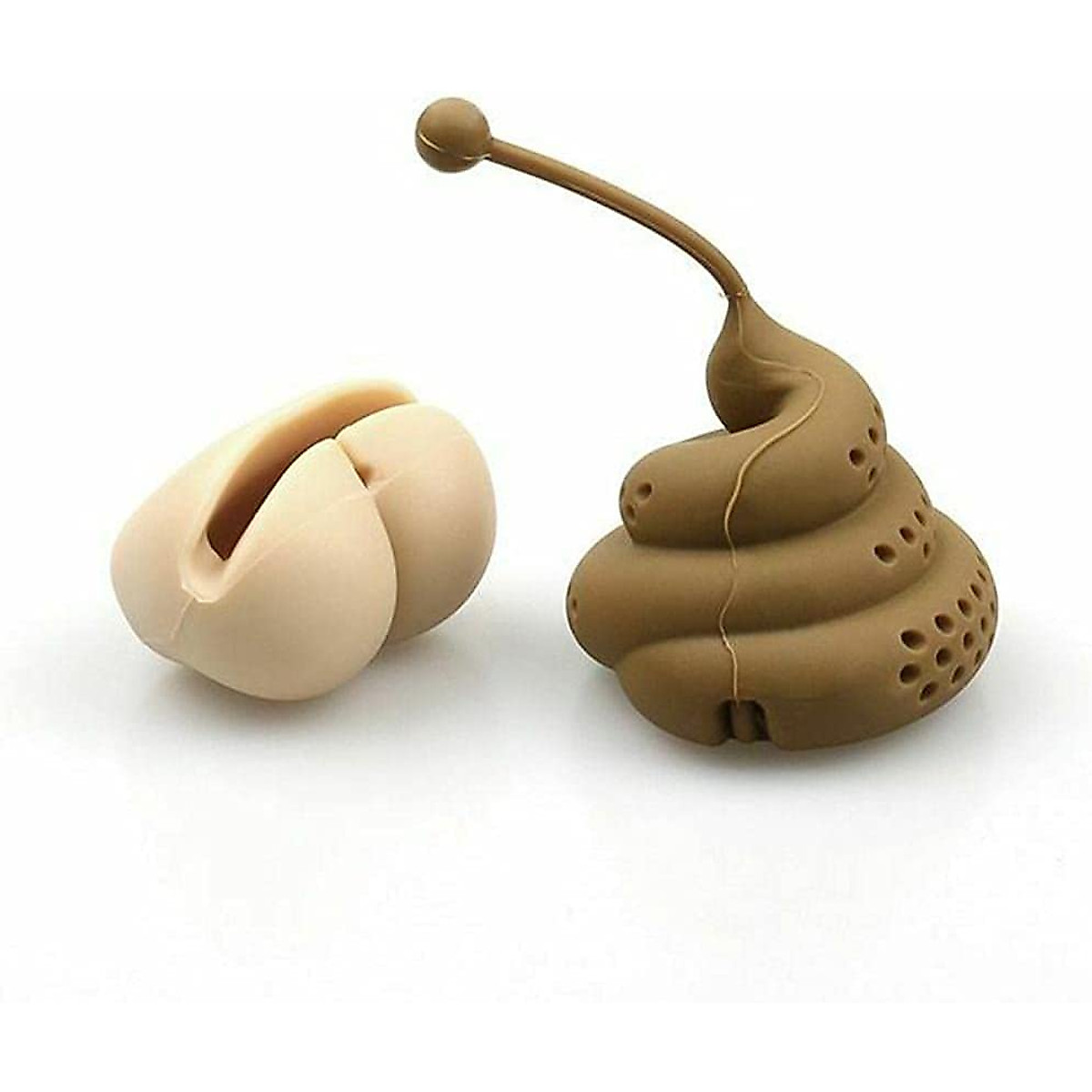 1Pcs Reusable Silicone Tea Infuser, Creative Poopy Shaped Funny Herbal Tea Bag Reusable Coffee Filter Diffuser Strainer Tea Accessories