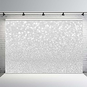 MEHOFOND Sliver Valentine Bokeh Photography Backdrop Shinny Sparkle Abstract Halos Background Galentines Day Wedding Baby Shower Birthday Party Decorations Banner Portrait Photo Booth Props 7x5ft