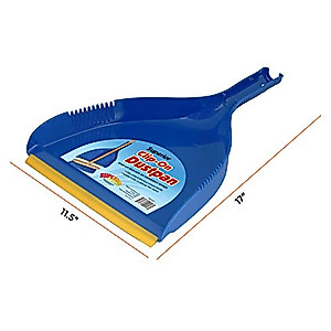 Superio Clip-On Dustpan - Heavy Duty Blue Plastic, Easy Grip Clip On Dust Pan with Rubber Edge, Detailed Sweeping Debris, Fits Standard Brooms Home & Commercial Dusting & Cleaning Tool (1)