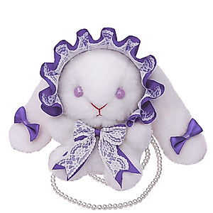 SUVCOTIN Plush Bunny Bag Crossbody One Shoulder Lolita Rabbit Women Bag for Kids Gift (Green Bunny)