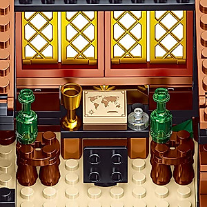 Mesiondy Pirate Ship Model，Pirate Ship Model Mini Building Blocks Kit, MOC Pirate Ship Building Sets for Boys Girls 14+ (1282Pcs)