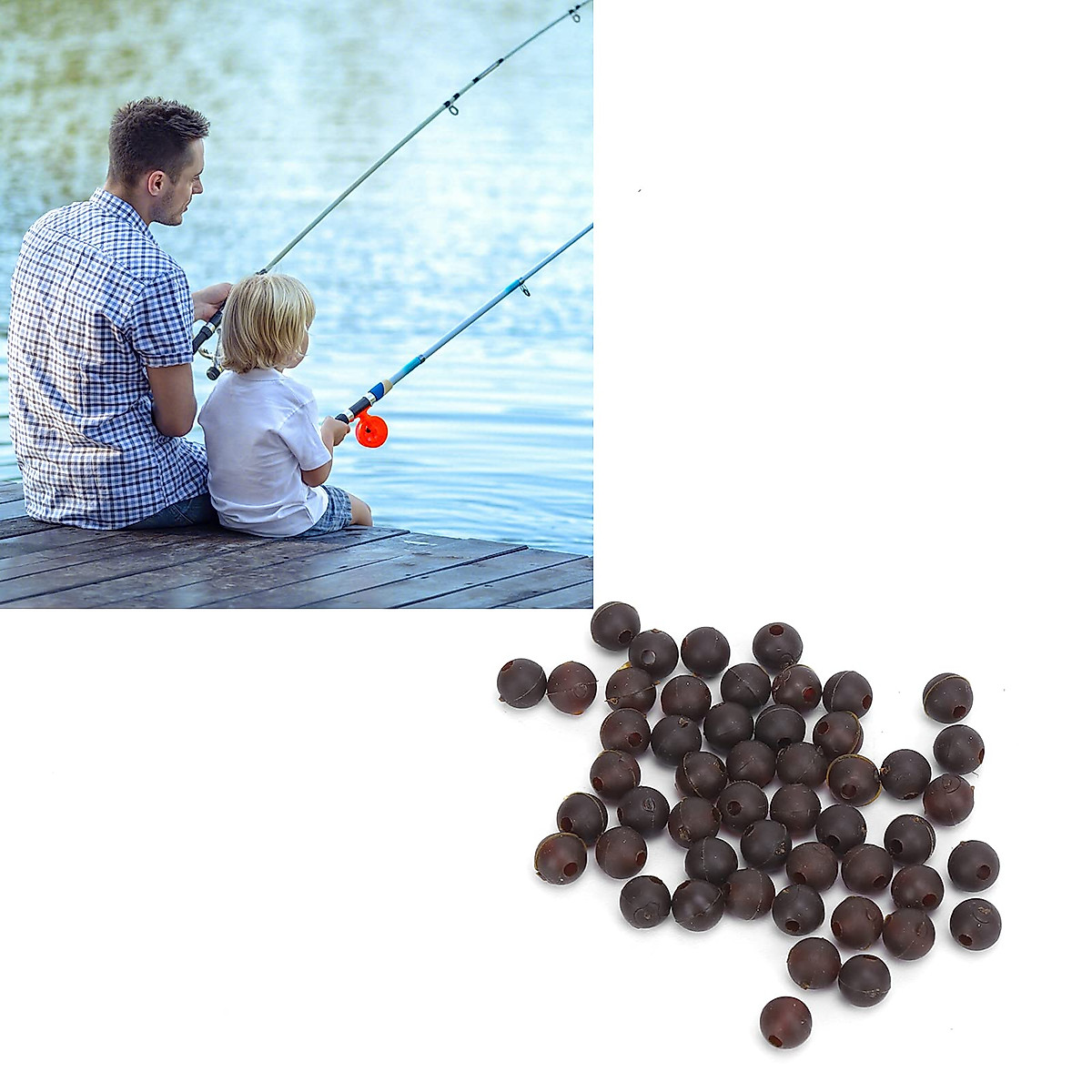 VGEBY Carp Fishing Rig Beads 50pcs Carp Fishing Beads 6mm Diameter Soft Carp Fishing Rig Beads Carp Fishing Accessories(Brown) Portableelectronicdevicemount Other Fishing Tools and Accessories